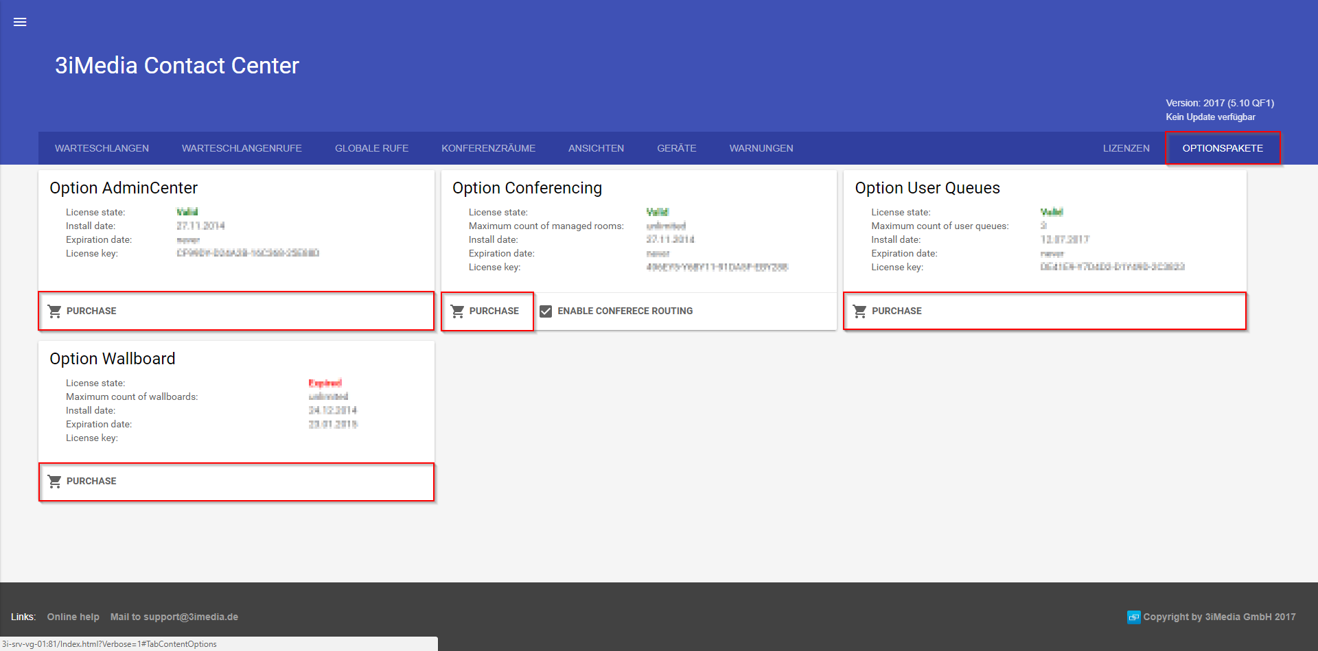 Lizenzanforderung / license request